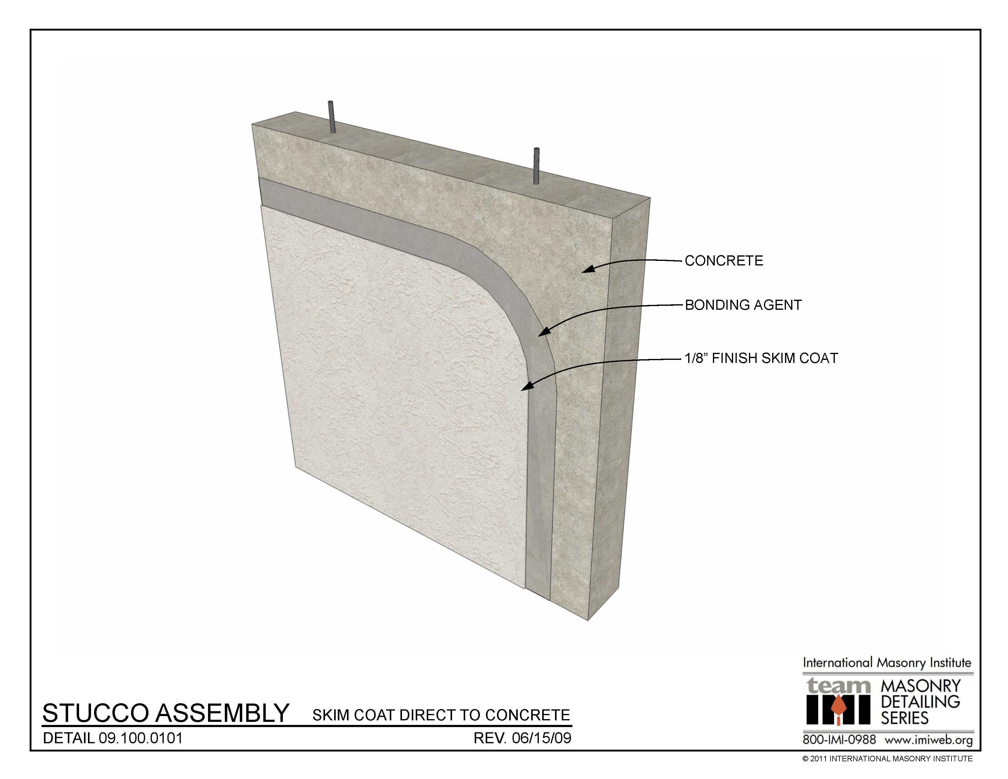 09 100 0101 Stucco Assembly Skim Coat Direct To Concrete